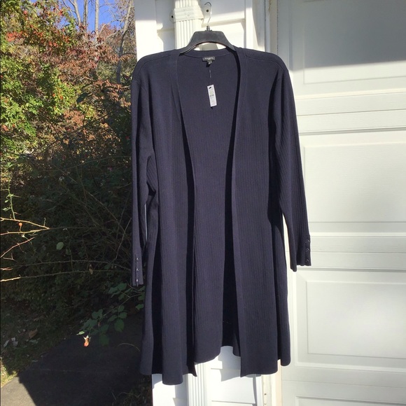 Talbots | Sweaters | Nwt Talbots Gorgeous Navy Blue Long Cardigan ...